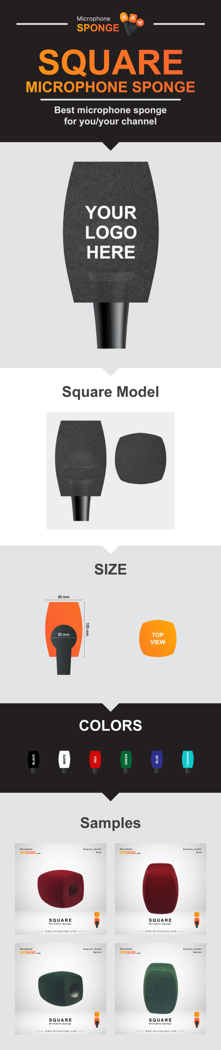 Microphone Sponge Square - infographic - Full Details